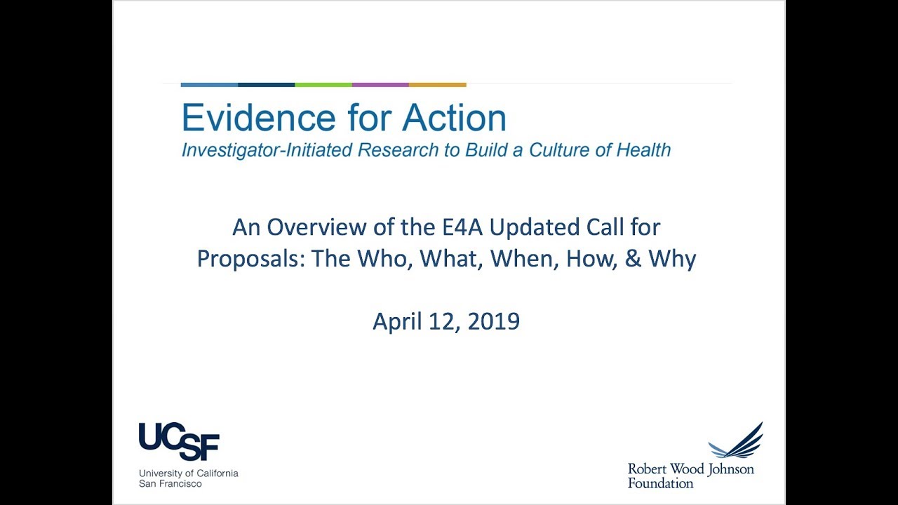 An Overview of the E4A Updated Call for Proposals: The Who, What, When ...