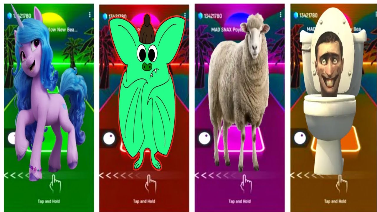 My Little pony🆚Nighty Boo🆚Funny sheep🆚Skibidi Toilet🔥Who is best player ...