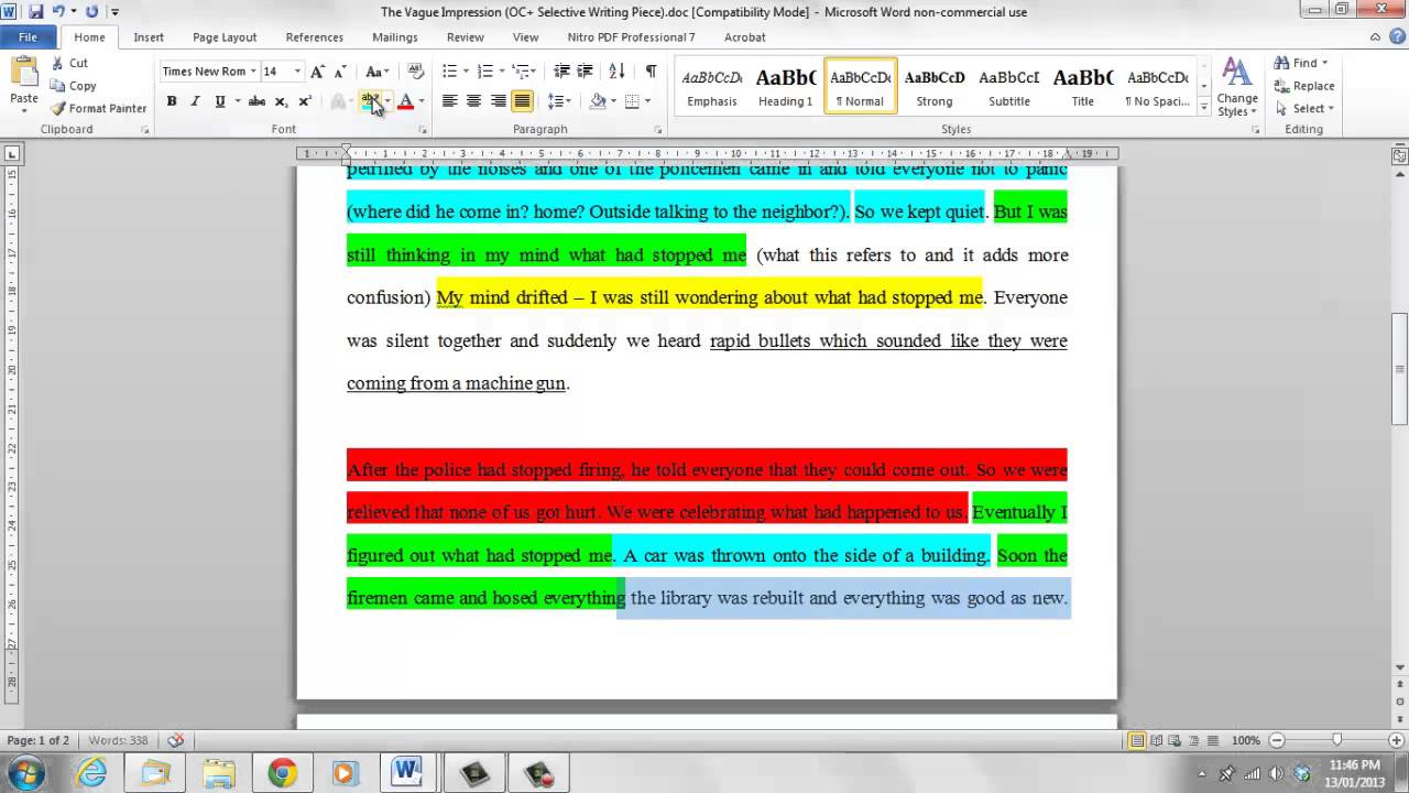 Selective Schools OC Creative Writing Review and Feedback - YouTube