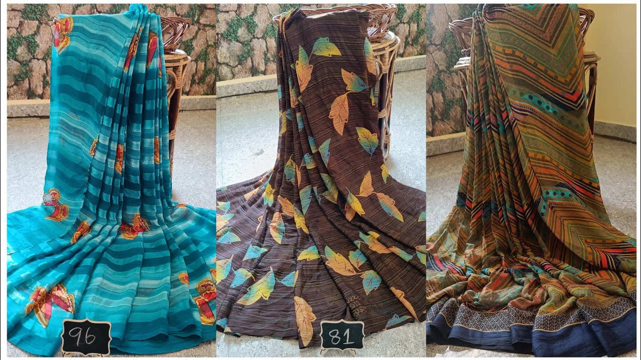 Asathal sattin patta & digital Brasso joint saree collection | Episode ...