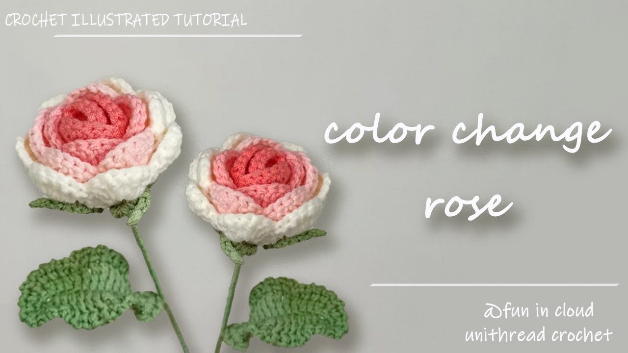 How To Crochet Color Change Rose|Detailed Crochet Turorial - YouTube