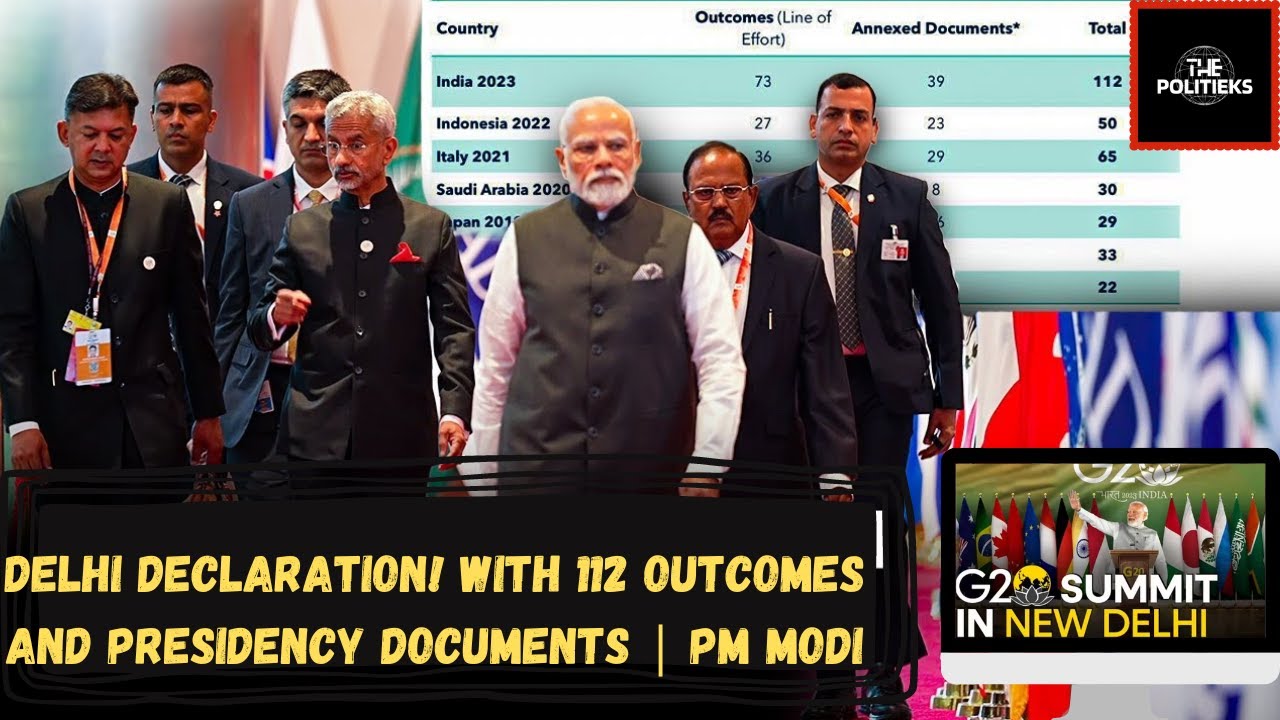 G20 Summit New Delhi 2023 | Delhi declaration! With 112 outcomes and ...