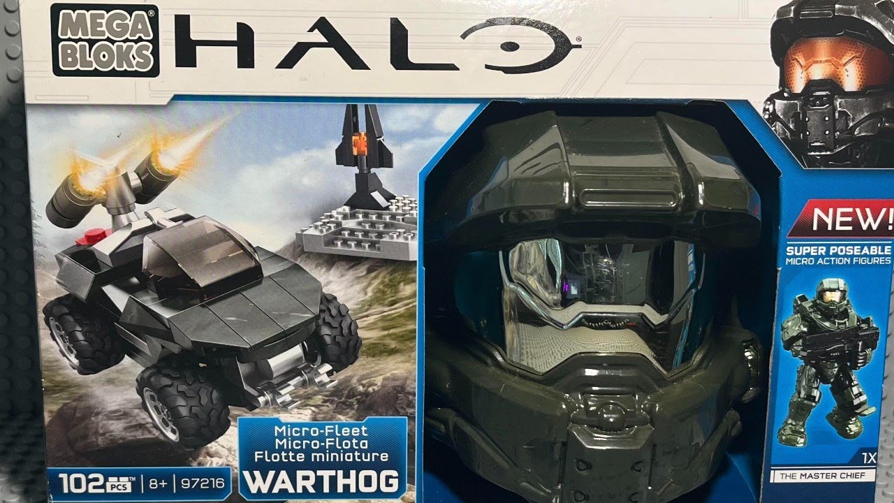 halo mega bloks micro fleet warthog helmet (review) - YouTube