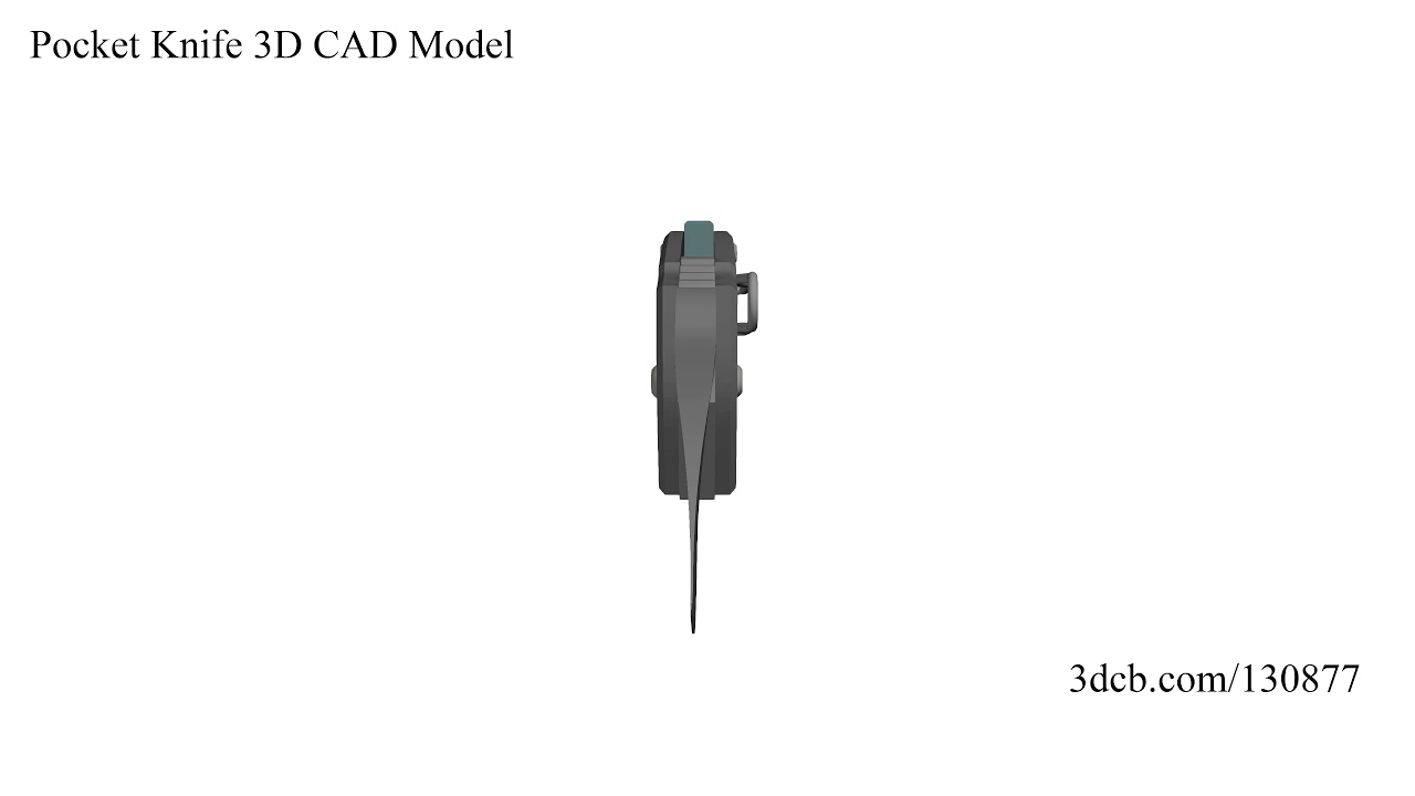 Pocket Knife CAD 3D Model - YouTube