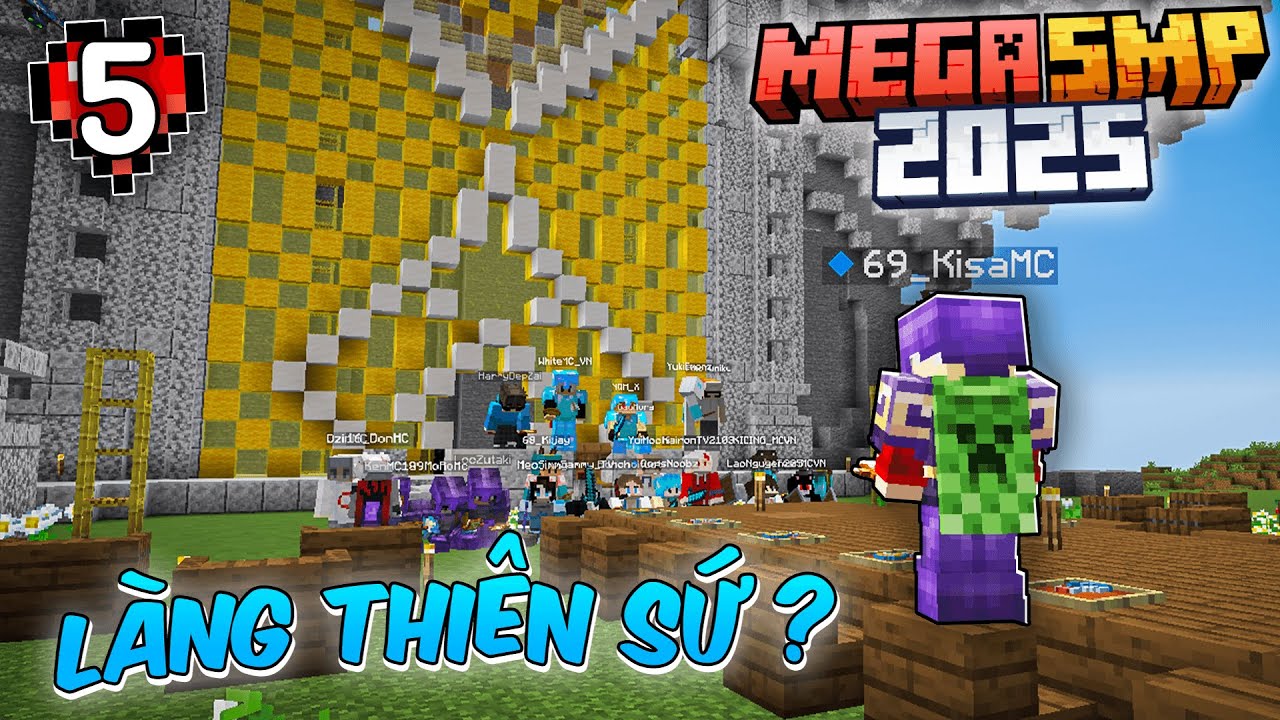 Minecraft MEGA SMP 2025 Tập 5: Tôi Tham Dự Tiệc Làng Thiên Sứ?!! - YouTube