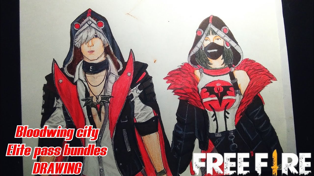 Free Fire Drawing | Bloodwing City Elite Pass Drawing || Ff Drawing ...