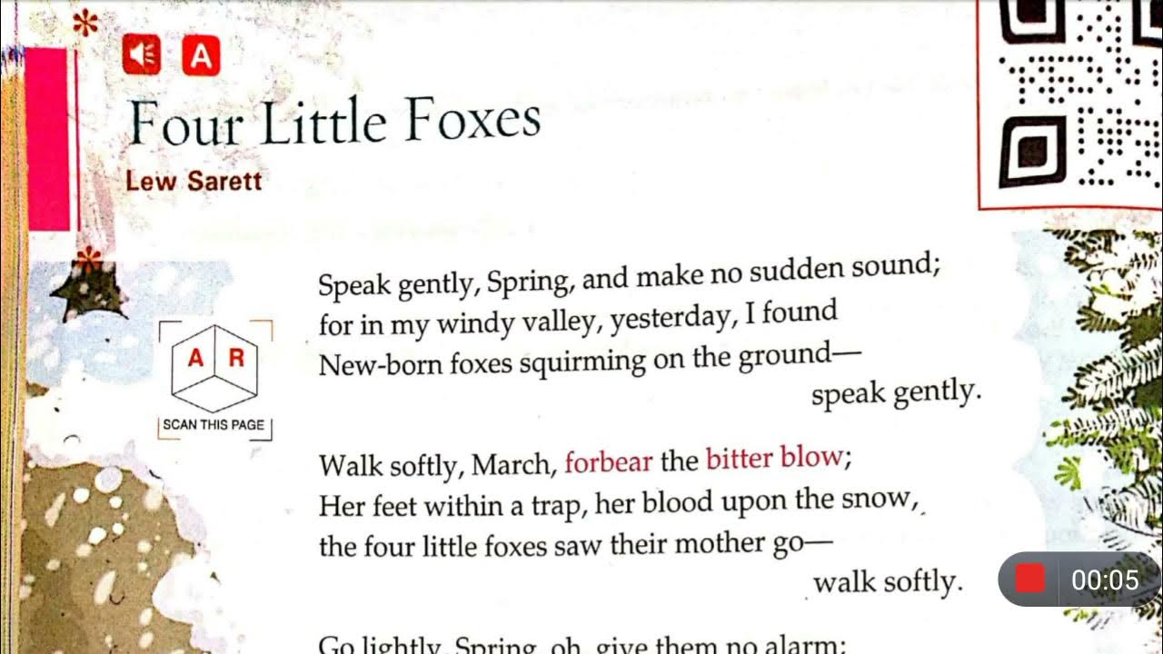 Four Little Foxes Poem In Hindi | By Lew Sarett | Gulmohar | Class 6 ...