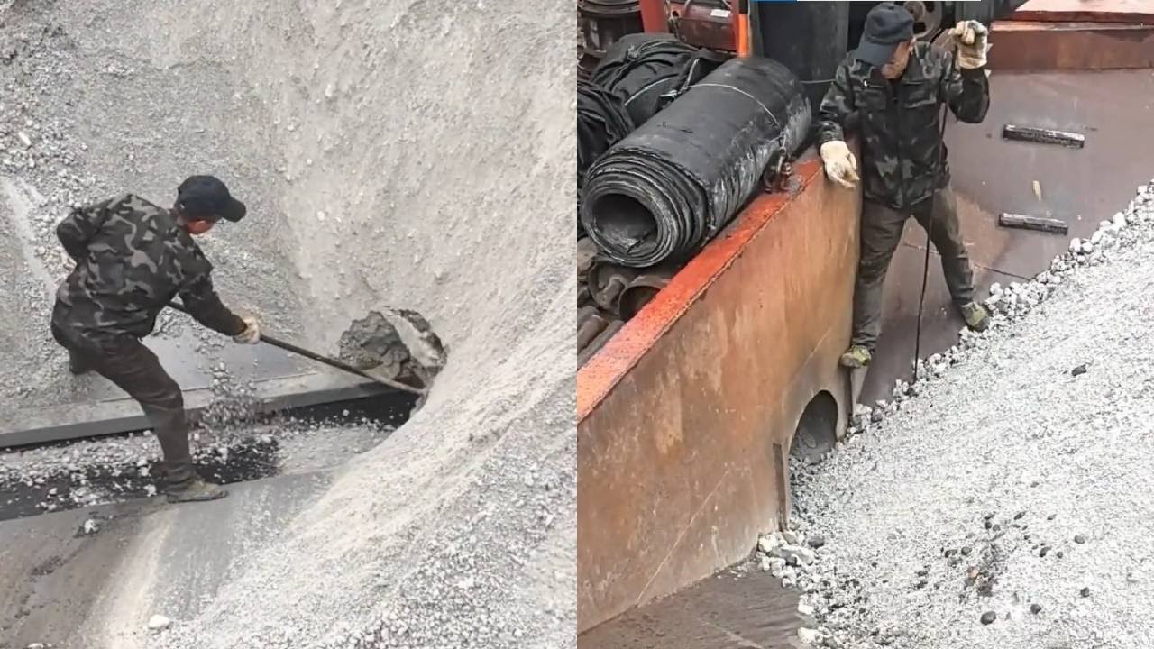 the start of 1,500 tons sand ship unloading pebbles | Satisfactory ...