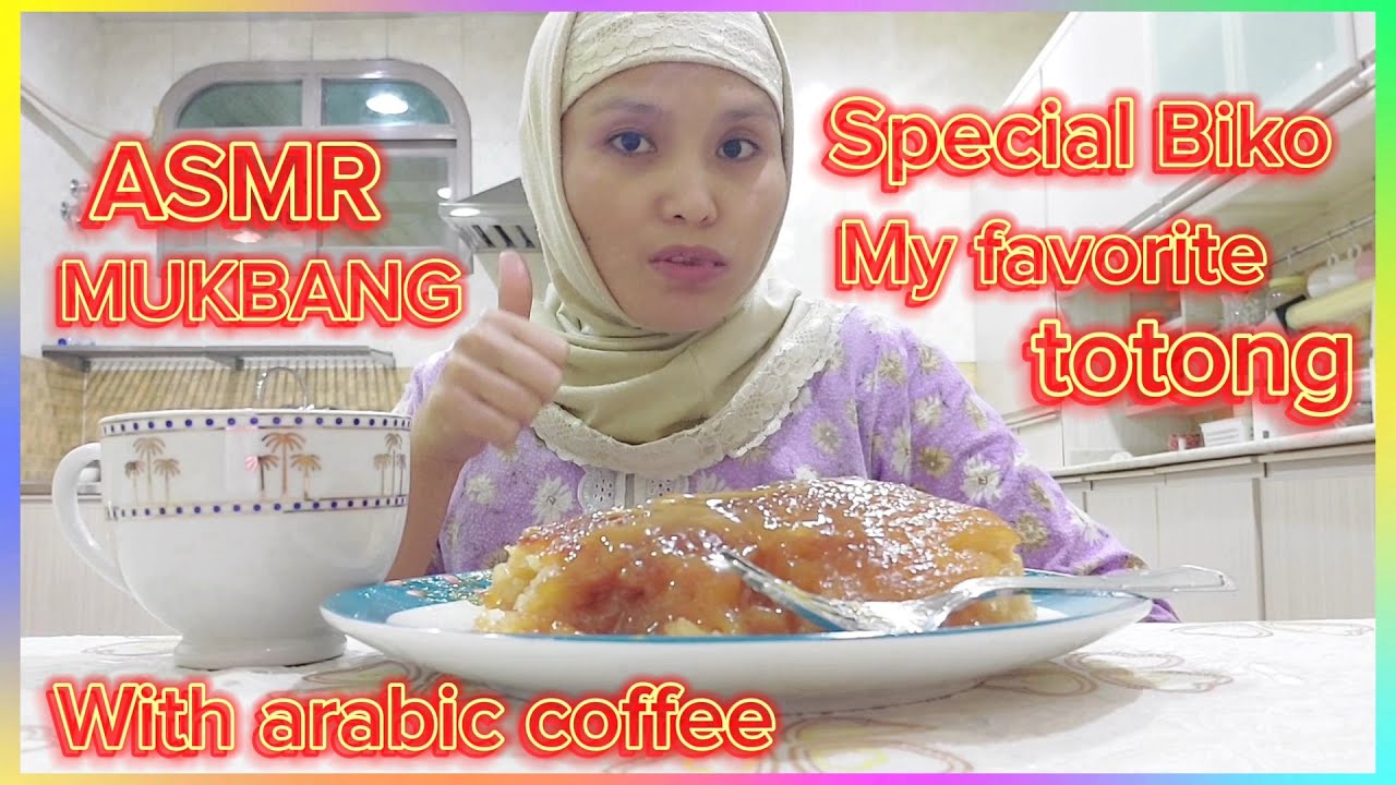 ASMR Mukbang Special biko with latik/totong + arabic coffee/Precious M Vlog - YouTube