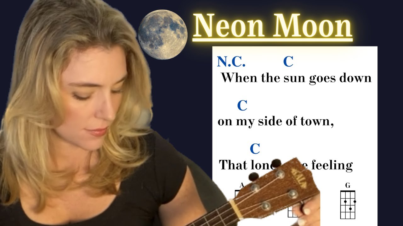 Neon Moon _ BROOKS & DUNN Ukulele Tutorial 3 Chords F, G, & C - YouTube