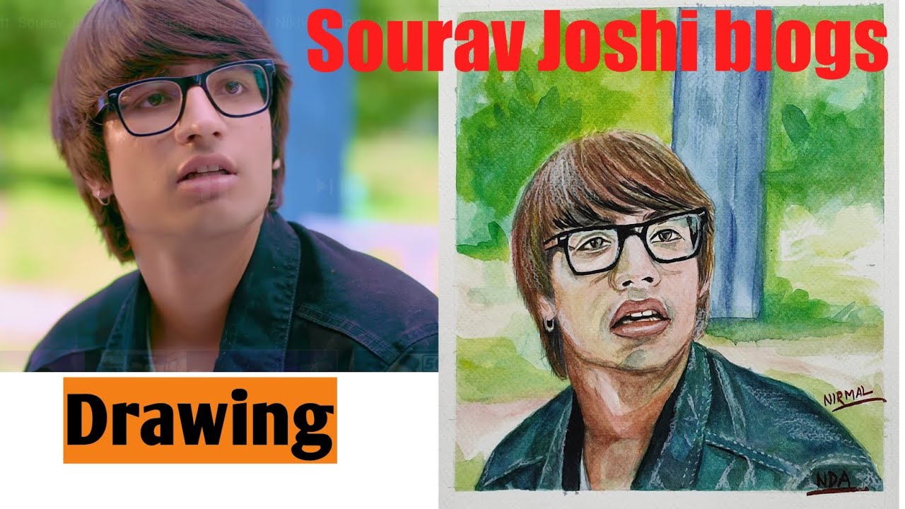 Drawing of Sourav joshi blogs/watercolor portrait drawing of Sourav ...
