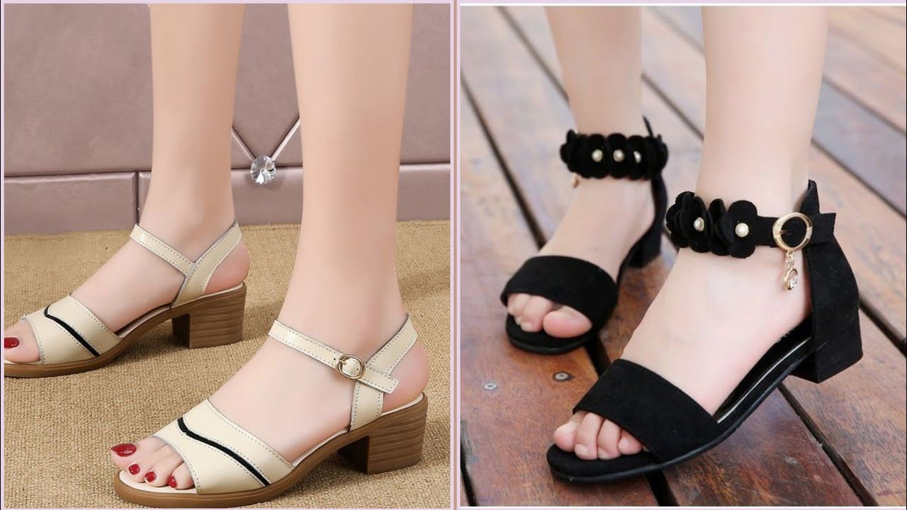 latest outstanding beautiful block heel sandal design - YouTube