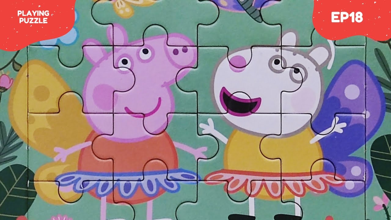 Peppa Pig : Plays Butterfly - Animated puzzles for kids | GLIMIGO - YouTube