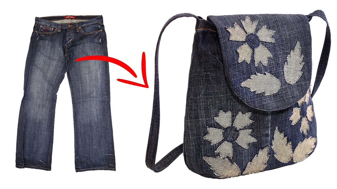 How to sew an original bag out of old jeans simply and easily! - YouTube