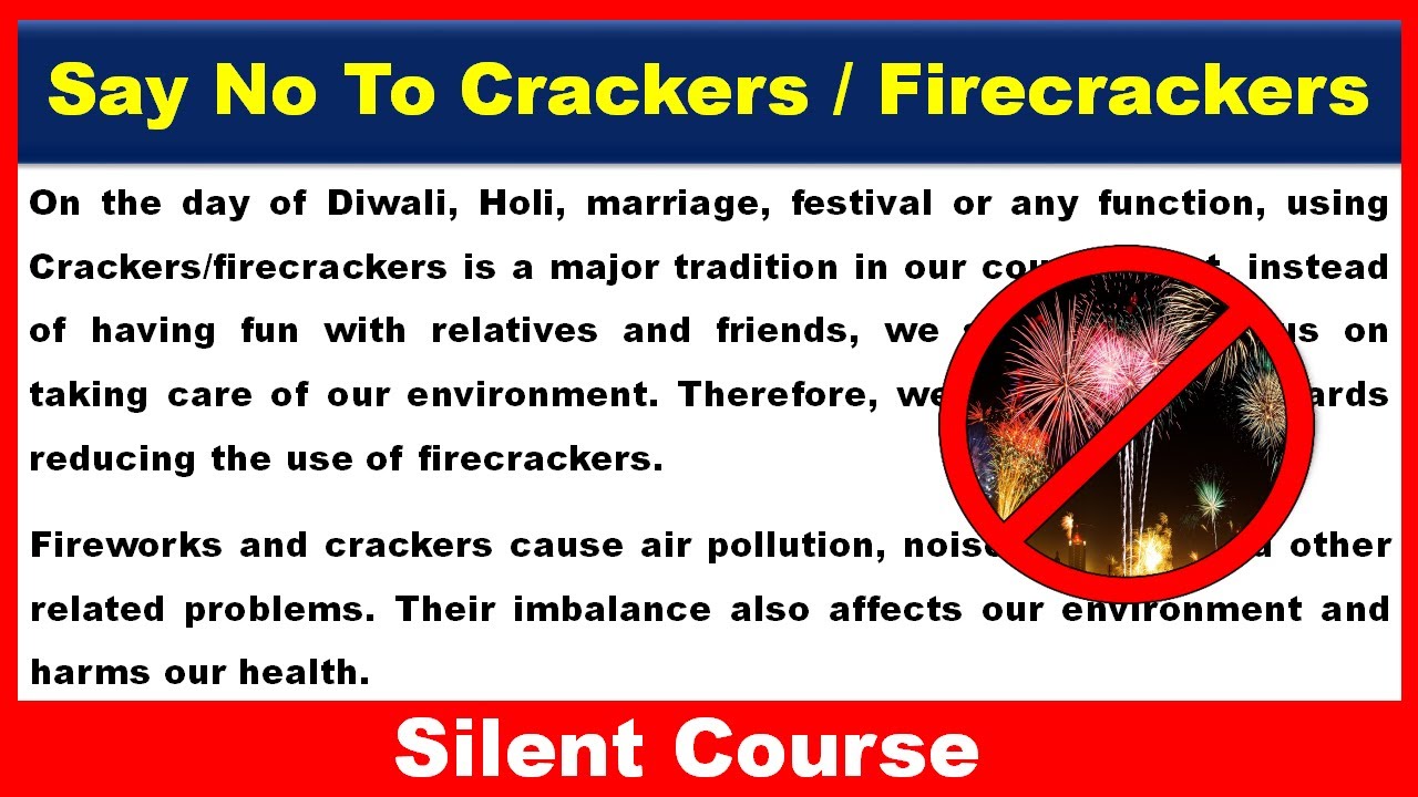 Say No To Crackers | Essay on Say No To Crackers | Essay Writing on ...