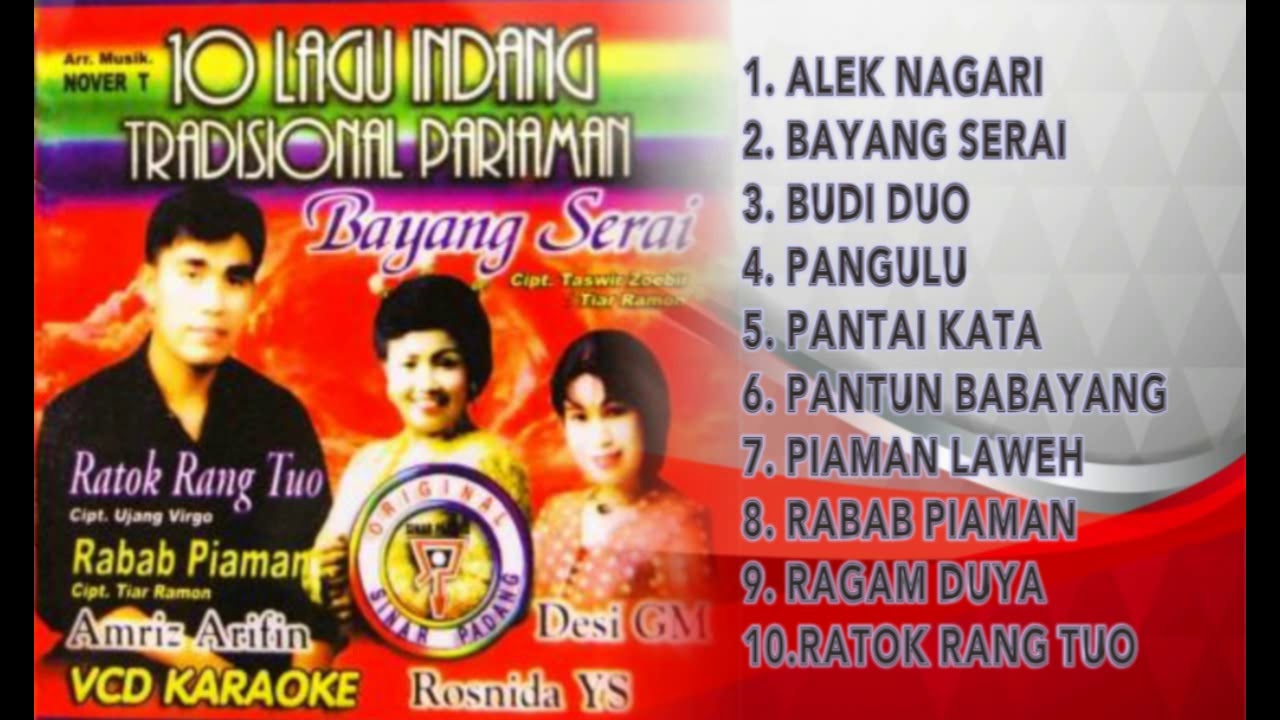 Full Album - BAYANG SERAI - INDANG PARIAMAN VOL 1 - AMRIZ ARIFIN - Lagu ...