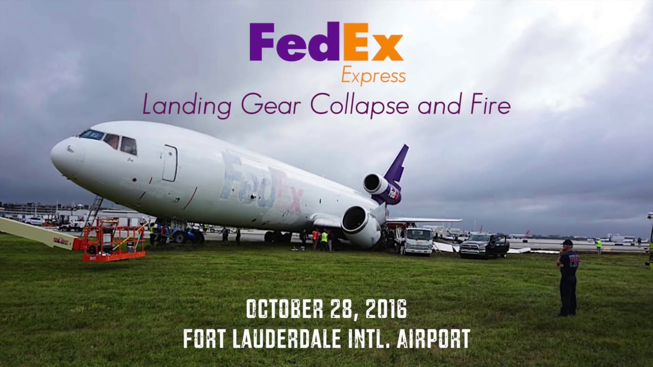FedEx Express 910: Gear Collapse, Fire, Fuel Tank Explosion - YouTube