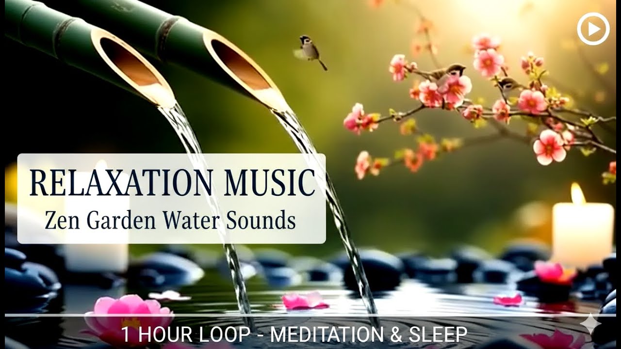 Relaxing Piano Music, Bamboo Water Fountain for Deep Sleep & Calm ...