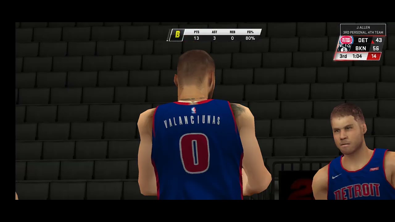Detroit Pistón Vs Brooklyn nets NBA 2k20 Mobile My carrer ....Dale like ...