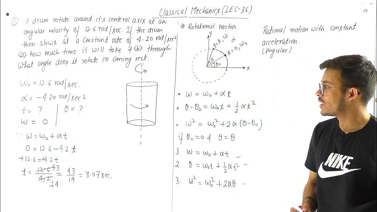 (LEC- 36) Rotational motion under constant angular acceleration || IITJAM || GATE || - YouTube