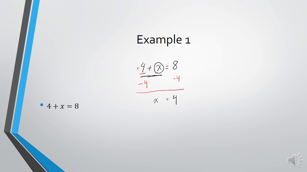 MATH100 One Step Linear Equations - YouTube