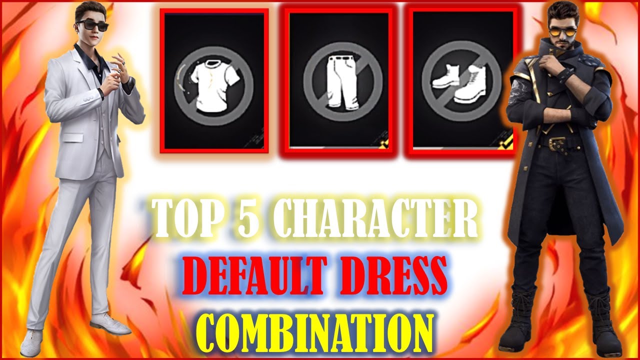 TOP 5 CHARACTER DEFAULT BUNDLE COMBINATION || CHARACTERS DEFAULT DRESS ...