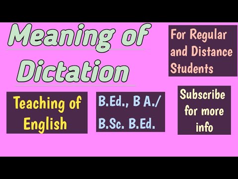 Dictation // Meaning // Teaching of English - YouTube