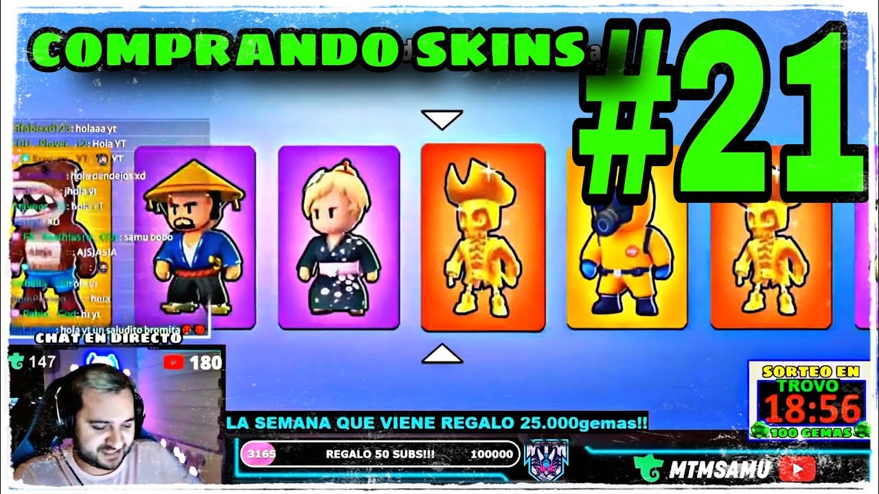 #21 💥 COMPRANDO SKINS con MTM SAMU en STUMBLE GUYS😅 - YouTube
