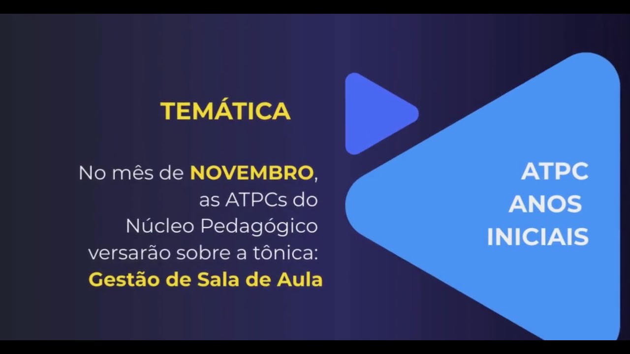 ATPC - ANOS INICIAIS - GESTÃO DE SALA 2 - PLANEJAMENTO - YouTube