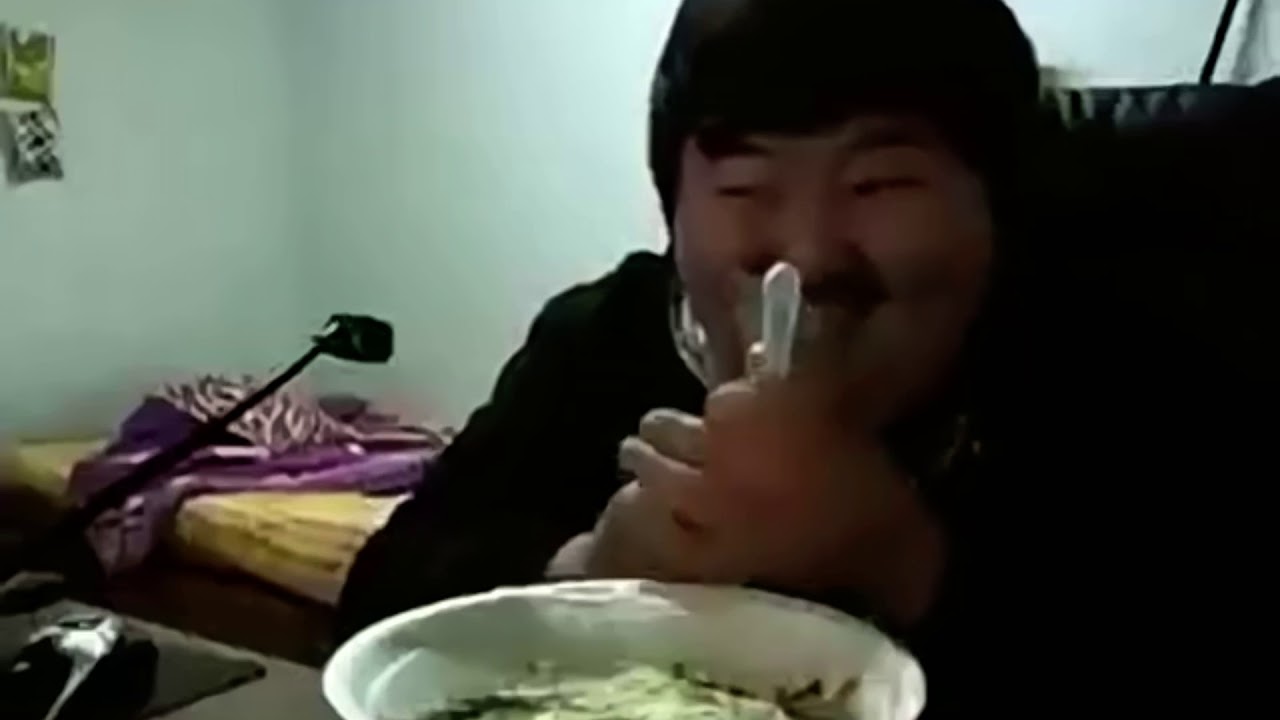 Fat Chinese guy chocked after being too happy eating. - YouTube