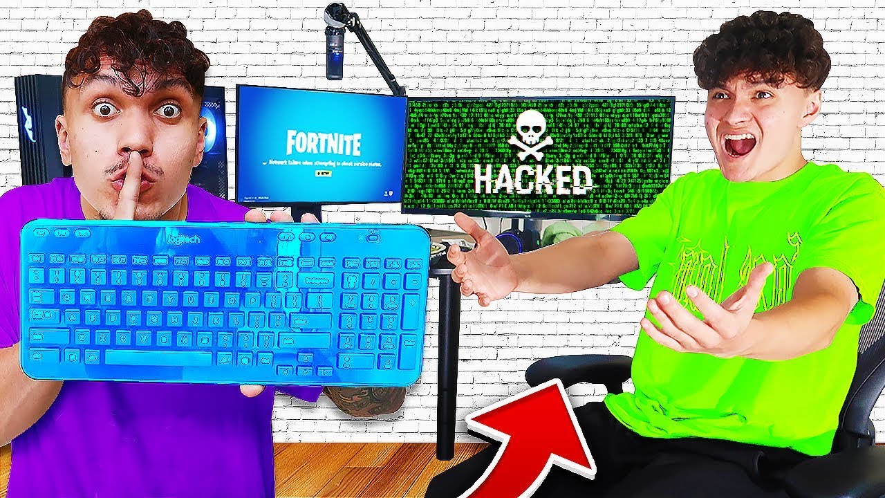 Wireless Keyboard Prank HACK on Little Brother Playing Fortnite (FaZe ...