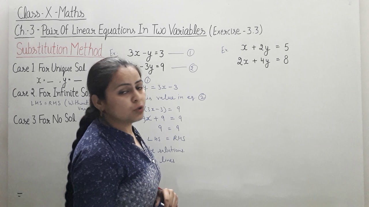 Substitution Method (part-2) Class-10 Chapter-3 - YouTube