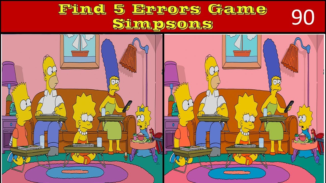 Find 5 Errors Game - Simpsons - YouTube