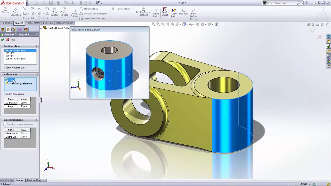 Modeliranje delova u SolidWorks 3D CAD softveru - YouTube
