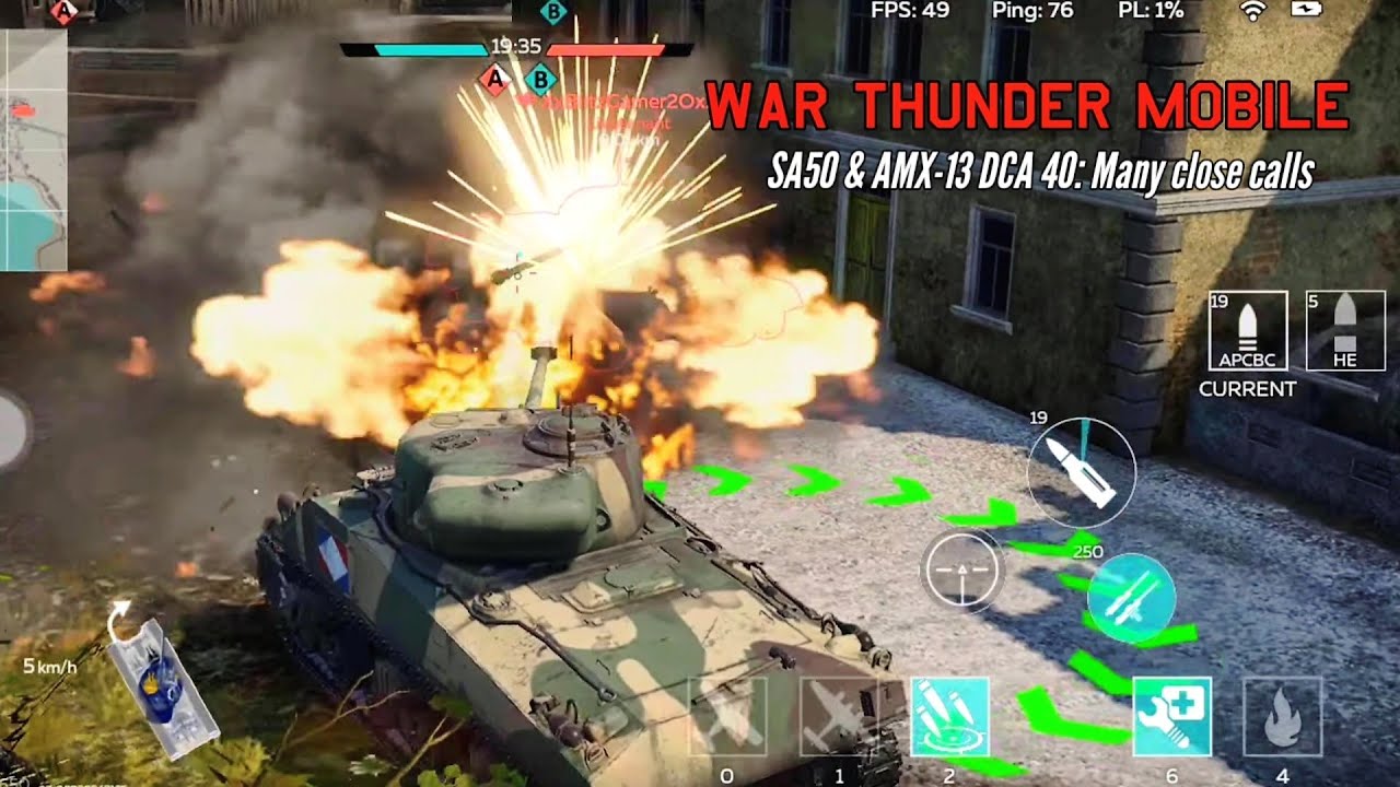 AMX-13 DCA 40 & SA50: A lot of close calls - War Thunder mobile - YouTube