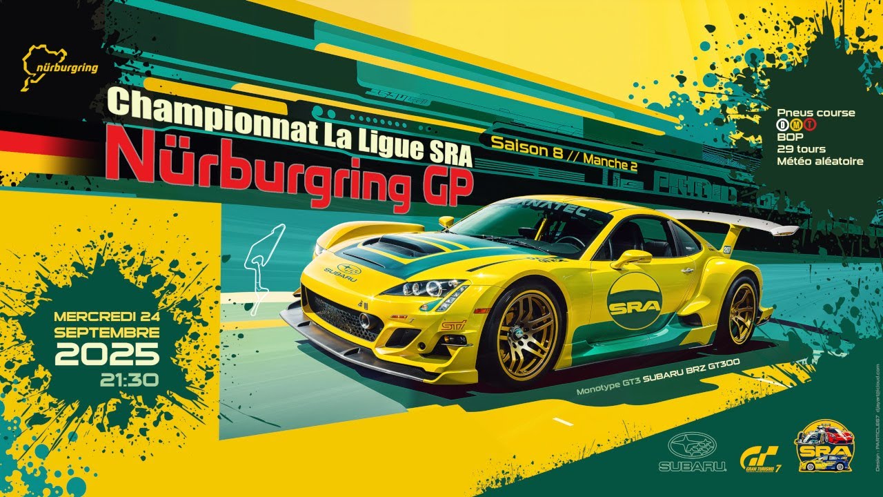 [Live][GT7]Ligue SRA Saison 8| Manche 2 |Division GT| - YouTube