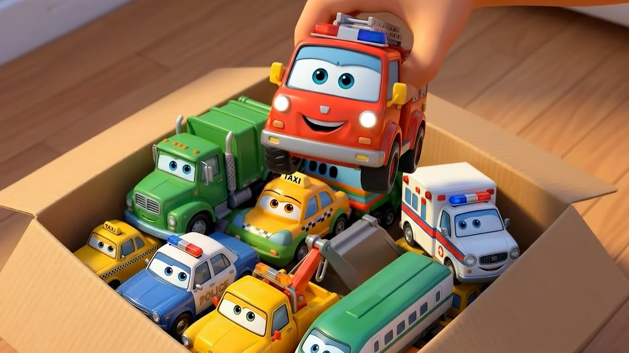 7 Toy Cars Song! 🚓🚒 Police Car, Fire Truck & School Bus | Vehicles ...