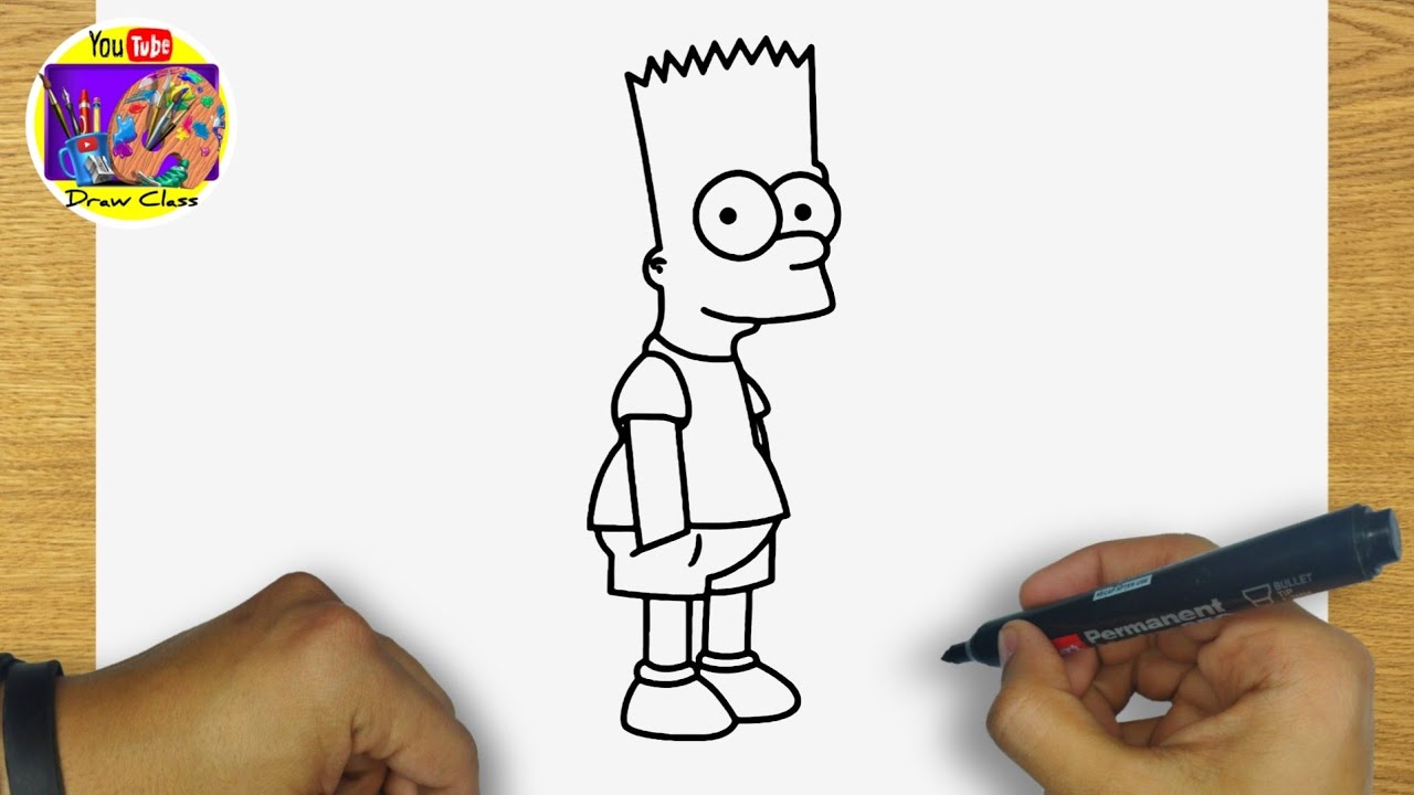 HOW TO DRAW BART SIMPSON FULL BODY - YouTube