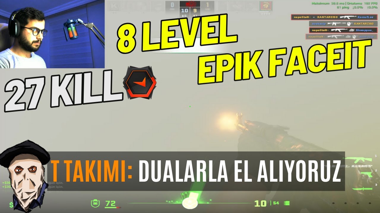 CS2 8 LEVEL FACEIT MACI 2. MILLI MAP VERTIGO VE DUO KANTARCI50! - YouTube