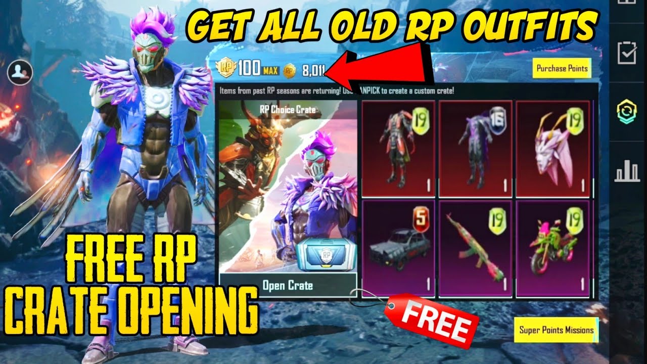 FREE RP CRATE OPENING IN BGMI | GET OLD RP OUT FOR FREE - YouTube