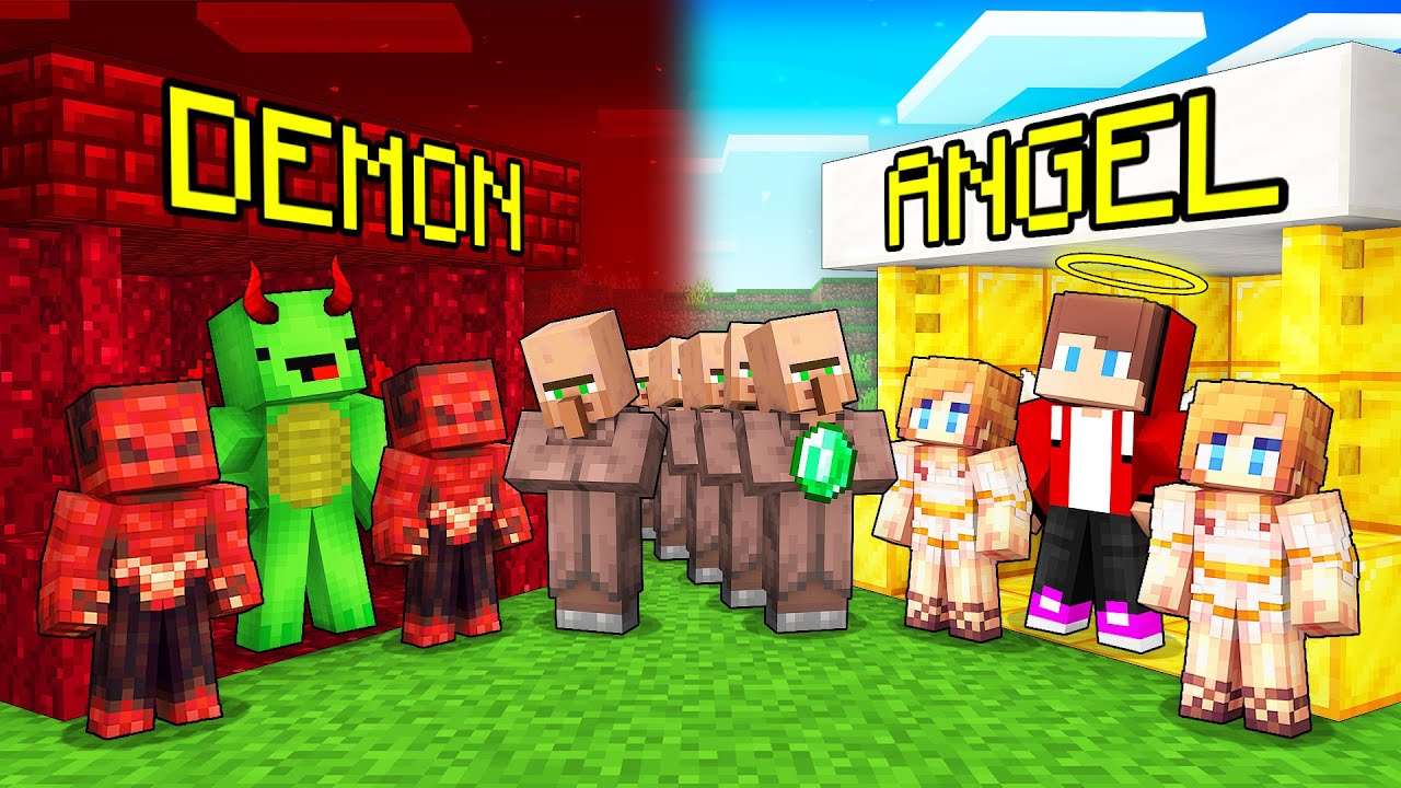 JJ's ANGEL Base vs Mikey's DEVIL Base Survive Battle in Minecraft ...