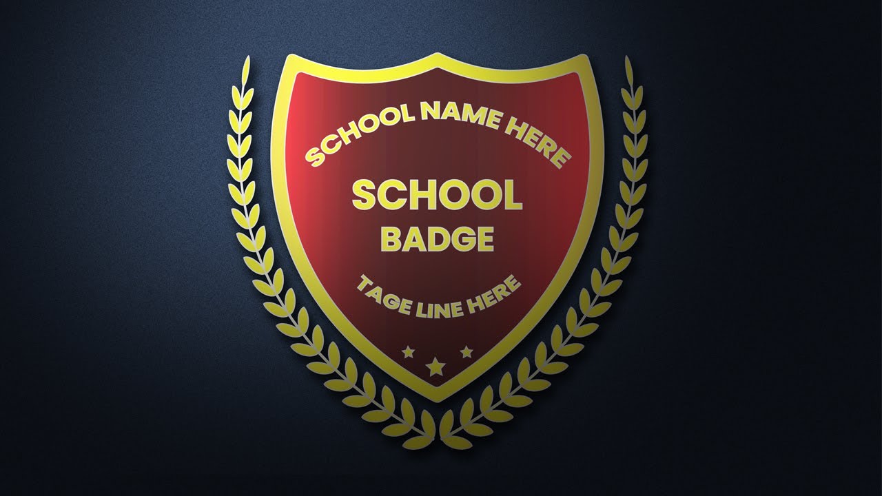 School badge design in adobe illustrator CC||school badge logo tutorial ...