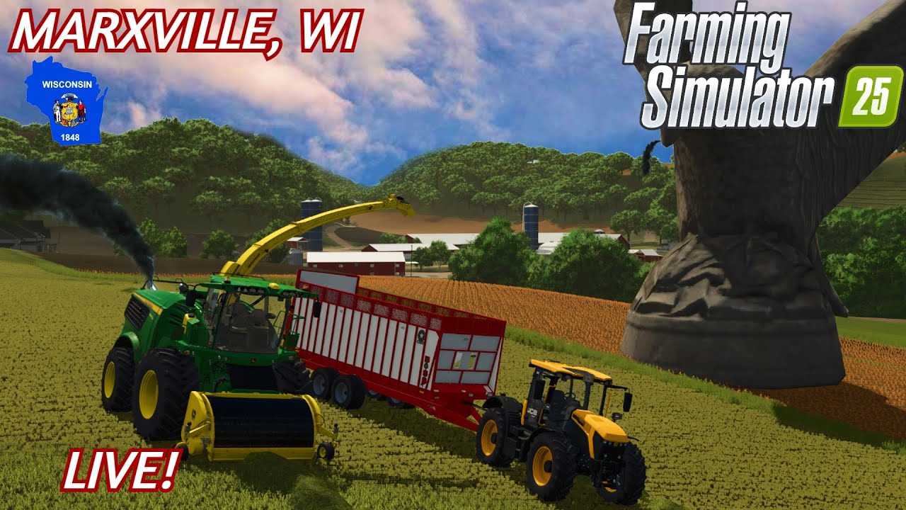 SATURDAY NIGHT FARMING?!?! | Marxville, Wi | Farming Simulator 25 - YouTube