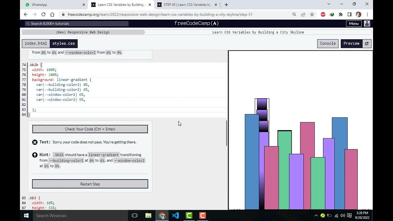 Learn CSS Variable By Building a City Skyline | Steps 41-60 | Freecodecamp.org | Responsive Web ...