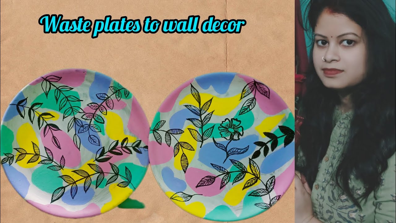 Waste plates to wall decor|Wall Decor With Old Plastic Plate|Wall ...