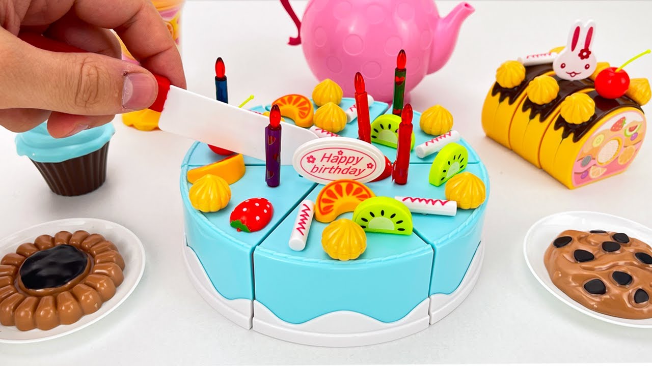 Toy Kitchen Cooking Party with Cartoon Friends | Fruits & Colors Fun 🍓🎨 ...