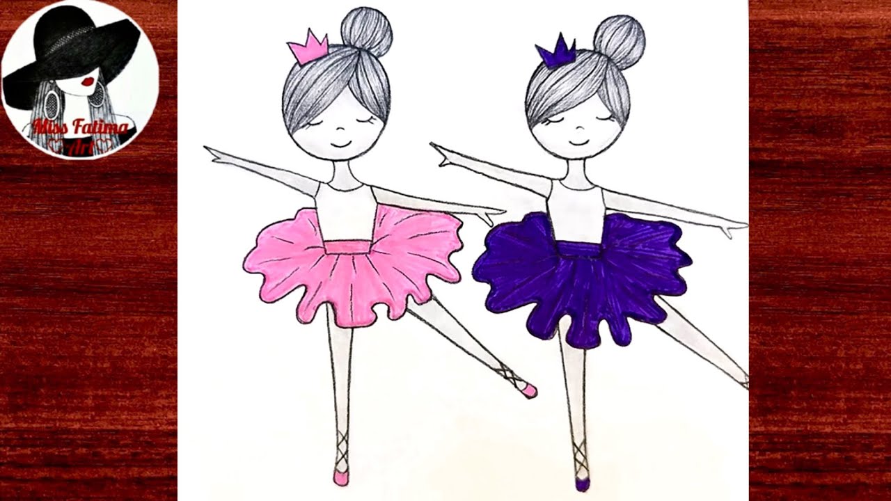 BFF drawing easy | Cute ballerina girls | How to draw Best Friends ...