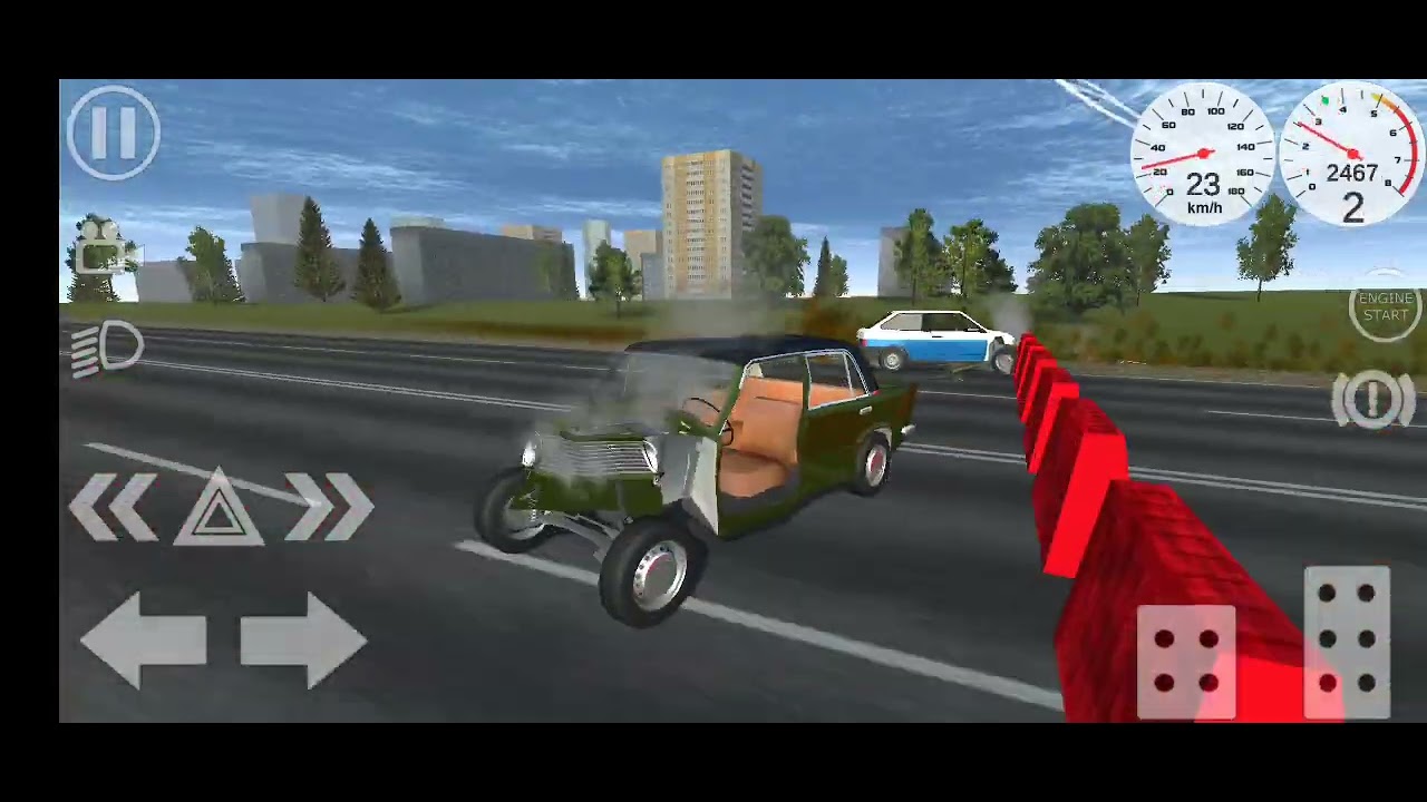Simple Car Crash Physics Simulator cop chase 60 - YouTube