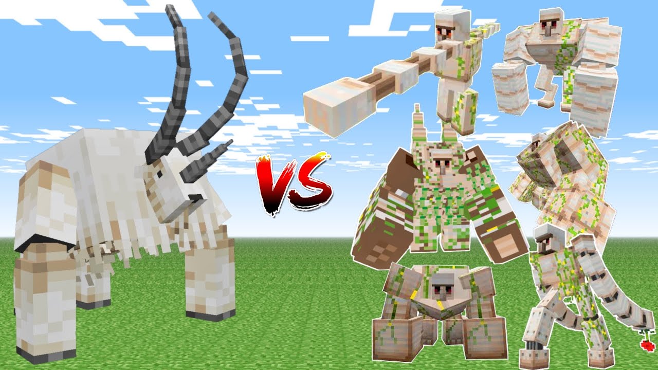 Mutant Goat Vs All iron Golem - YouTube