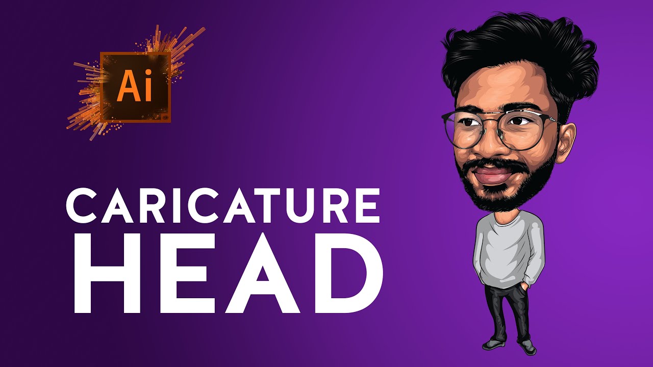 How To draw Caricature Head step by Step | Illustrator | Vector Art ...